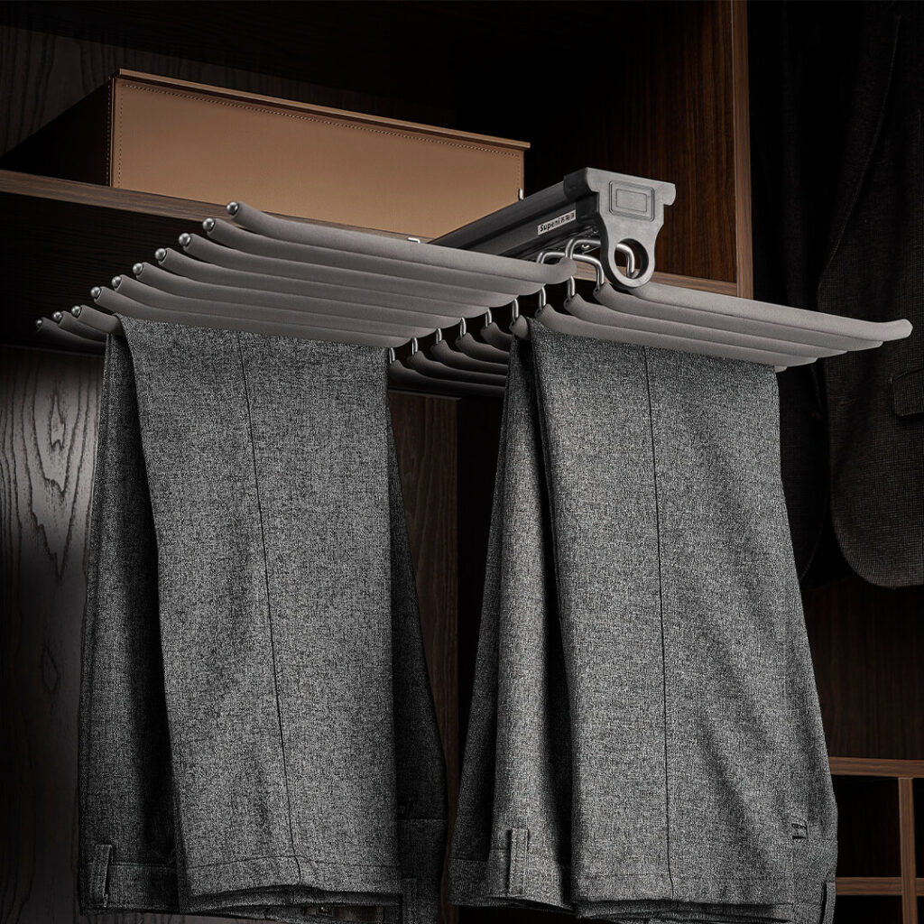 TWO ROW TOP MOUNTED PANTS RACK | Kitchen Cabinet Fittings Malaysia | Sommer